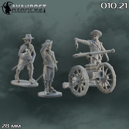 010.21АП Казнозарядное орудие с расчётом, XVII в