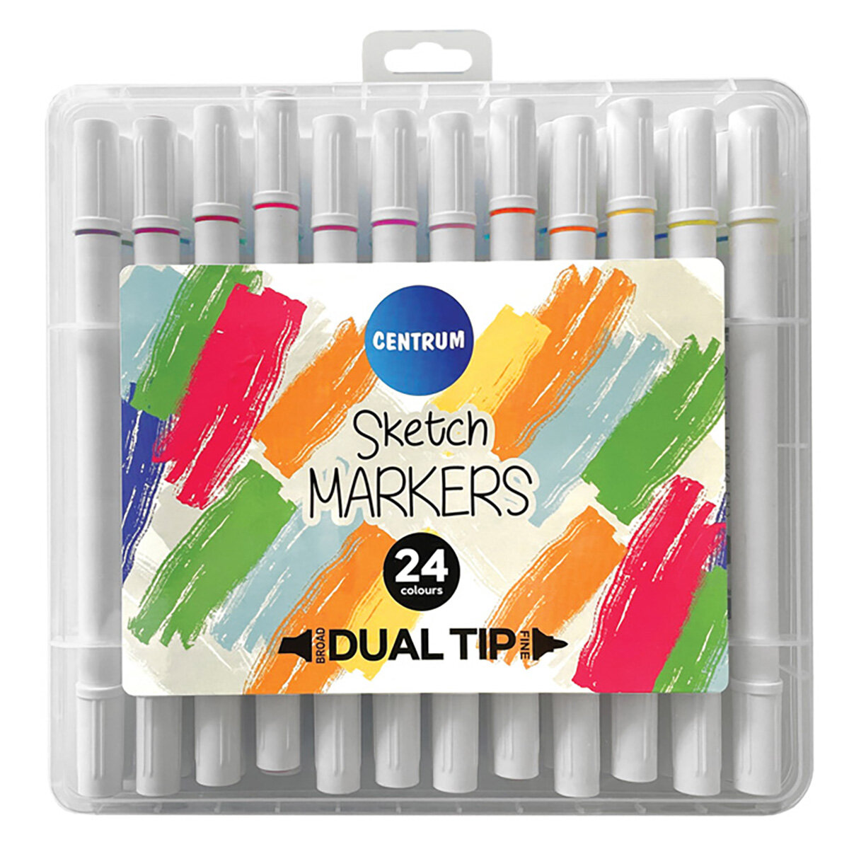 Centrum Набор маркеров для скетчинга и рисования 24 цвета, перо круглое/скошенное 89701