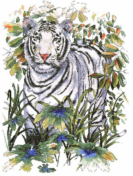 Белый тигр. По картине Джерри Совица (White Tiger, Jerry Sawitz) 2746