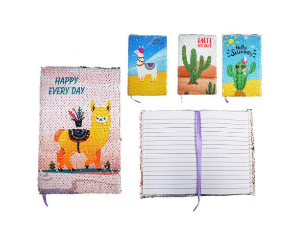 Блокнот с пайетками "Кактус" 104659