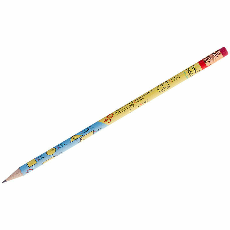 Карандаш ч/г Koh-I-Noor "GEOMETRY" HB, с ластиком, заточен, 24 штук, 222536