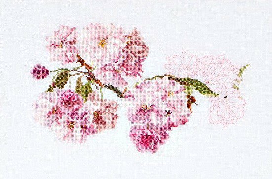 Вышивка Частичная, "Цветение черешни (Blossom) лен" 36 Edinburgh Thea Gouverneur (Нидерланды) арт. 512