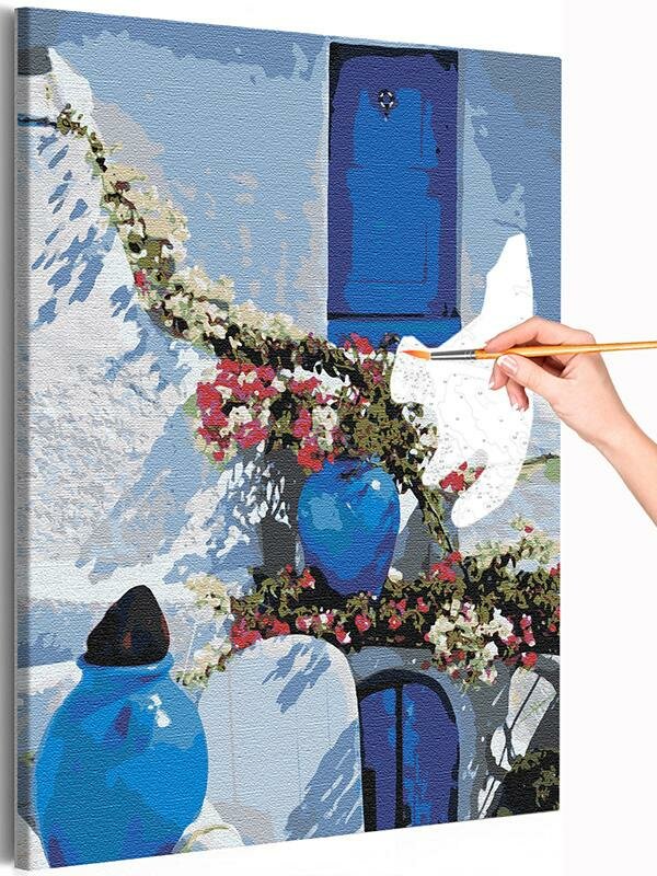 Солнечный берег Греции Раскраска картина по номерам на холсте 40х60