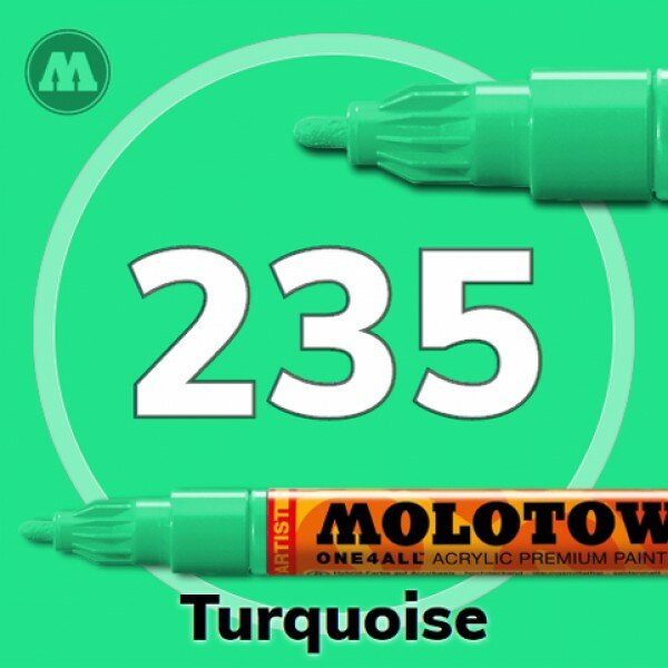 Маркер акриловый Molotow ONE4ALL 127HS 235 Бирюзовый (Turquoise) 2мм