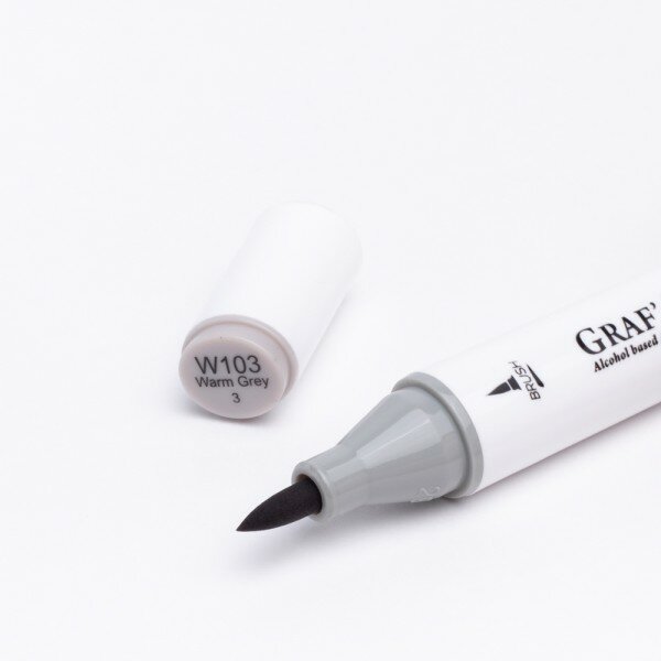 Маркер спиртовой Малевичъ GrafArt Brush, Серый теплый 3 W103