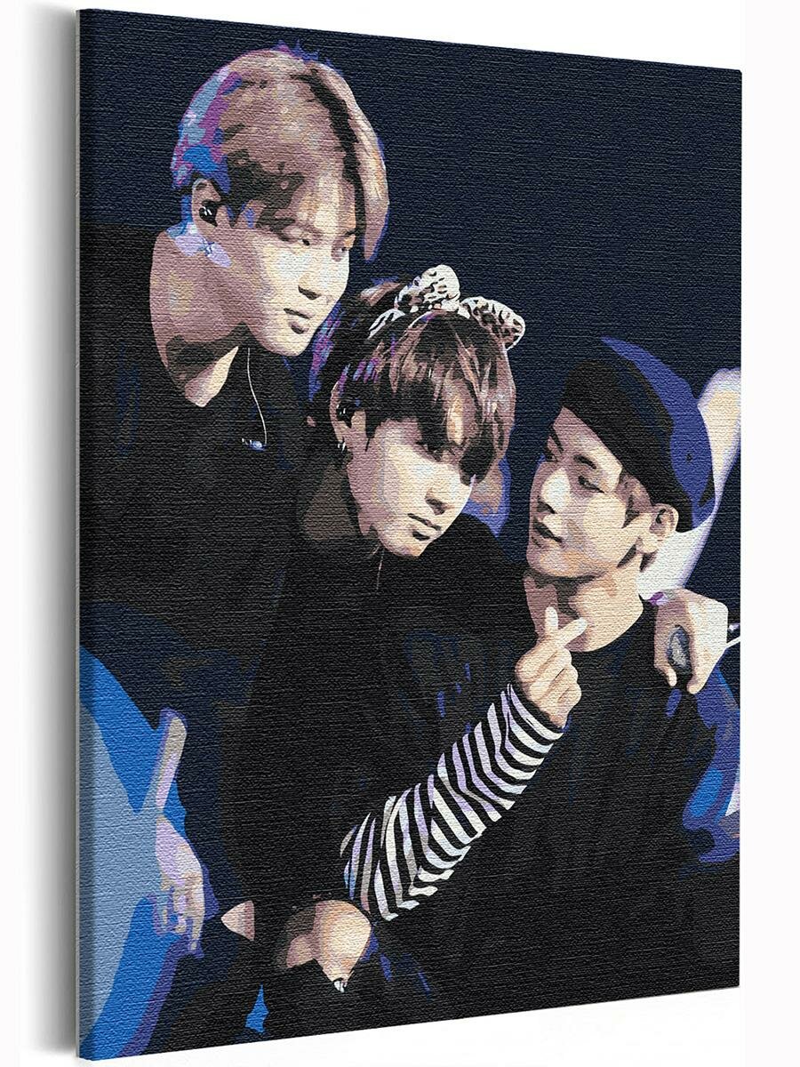 Bangtan Boys / BTS Корейская K-POP группа Раскраска картина по номерам на холсте 40х50