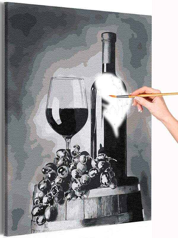 Вино и виноград / Натюрморт Раскраска картина по номерам на холсте 40х60