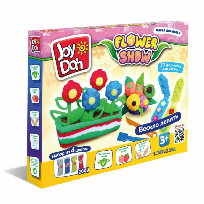 Масса для лепки Joy Doh набор FLOWER SHOW Цветочная оранжерея FLOW-200 bag