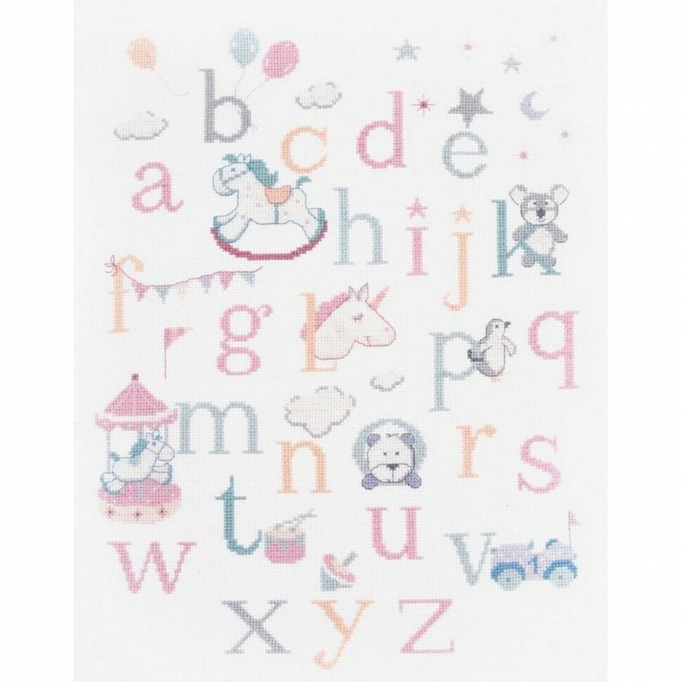 Набор для вышивания DMC #BK1745 ABC (азбука), Счетный крест, 29 х 39 см
