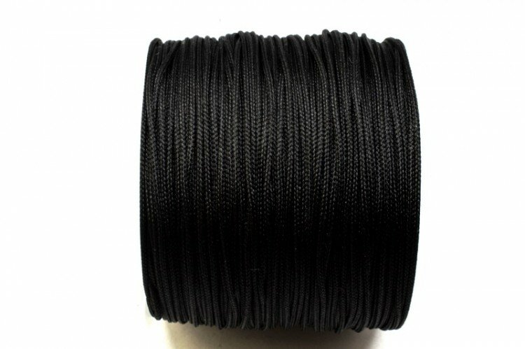 Шнур нейлоновый, толщина 0,8мм, цвет черный, материал нейлон, 29-035, 2 метра
