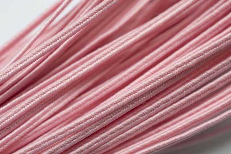 Шнур сутажный 2,5мм, цвет розовый светлый №326107, 1 метр