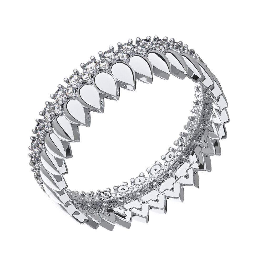 Кольцо, серебро, 925 проба, фианит