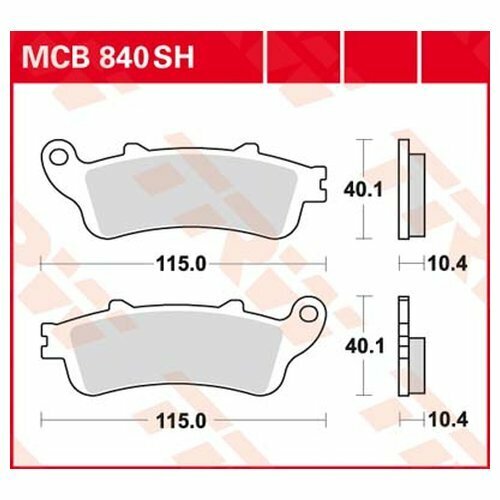 Комплект тормозных колодок TRW MCB840SH, 115 мм, 40,1 мм