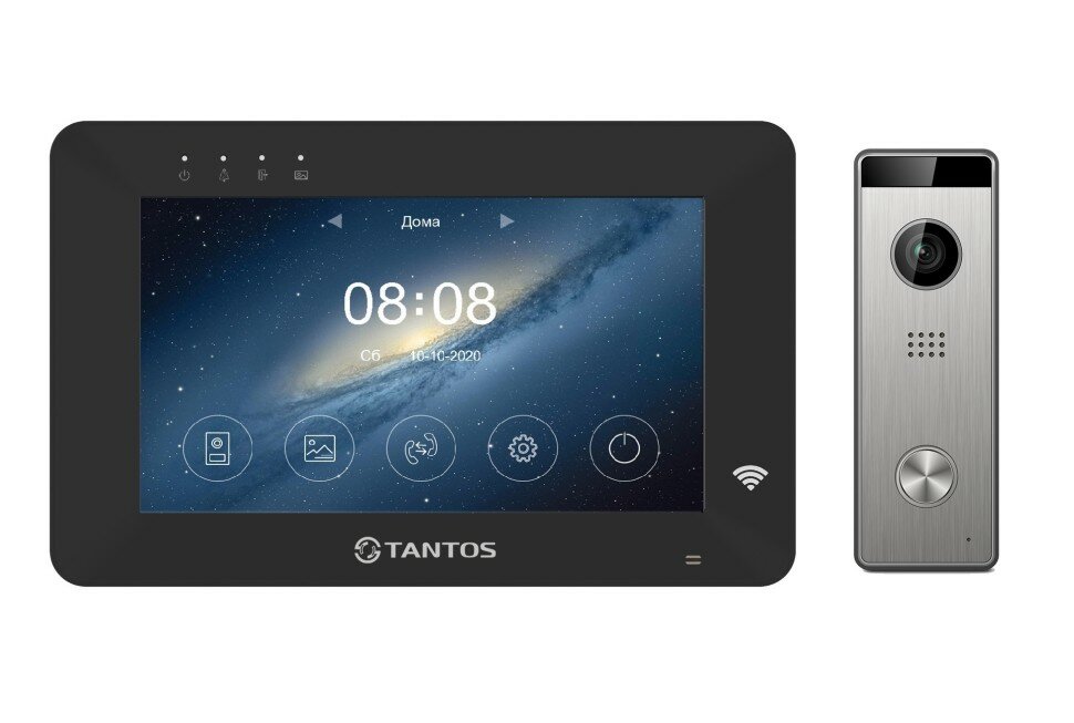 Комплект видеодомофона для дома Tantos Rocky HD Wi-Fi (черный) и Triniti HD