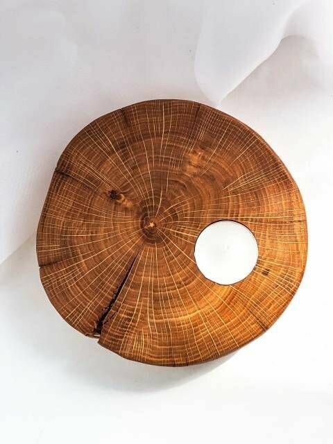 Подсвечник Native Woods "Дубовый", напольный/настольный, для чайной свечи, коричневый, дерево