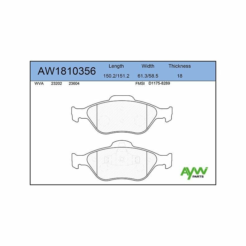 Колодки тормозные передние TOYOTA Yaris(P9/13) 1.0-1.4D 06>, FORD Fusion 02>/Fie