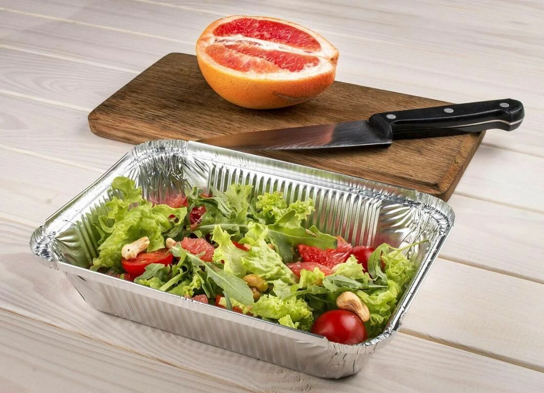 Форма для выпечки алюминиевая многоразовая 5 шт, 294x194x44 мм, термостойкие алюминиевые формы для запекания