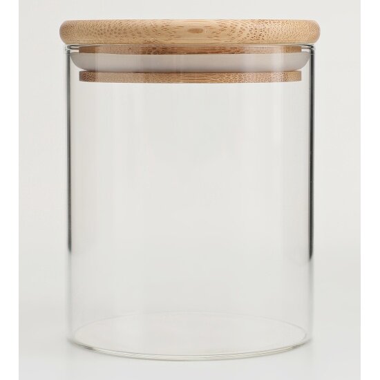Банка для сыпучих продуктов Kimberly 914248 стеклянная с деревянной крышкой, 400 мл