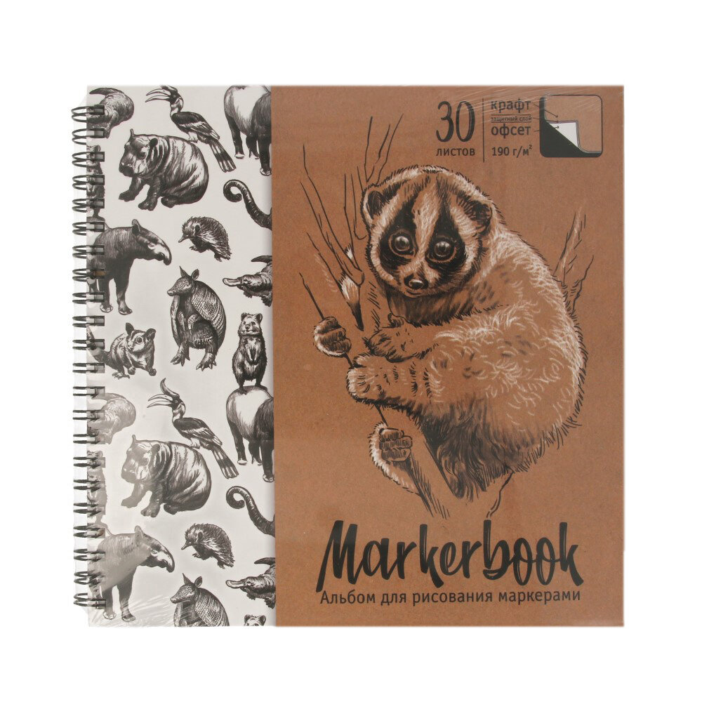 Лори Феникс Альбом для рисования маркерами 190 г/м2 30 листов 20 х 20.5 см 54041