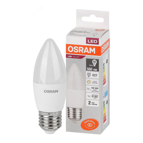 Светодиодная лампа Ledvance-osram OSRAM LV CLB 60 7SW/830 220-240V FR E27 560lm 240* 25000h