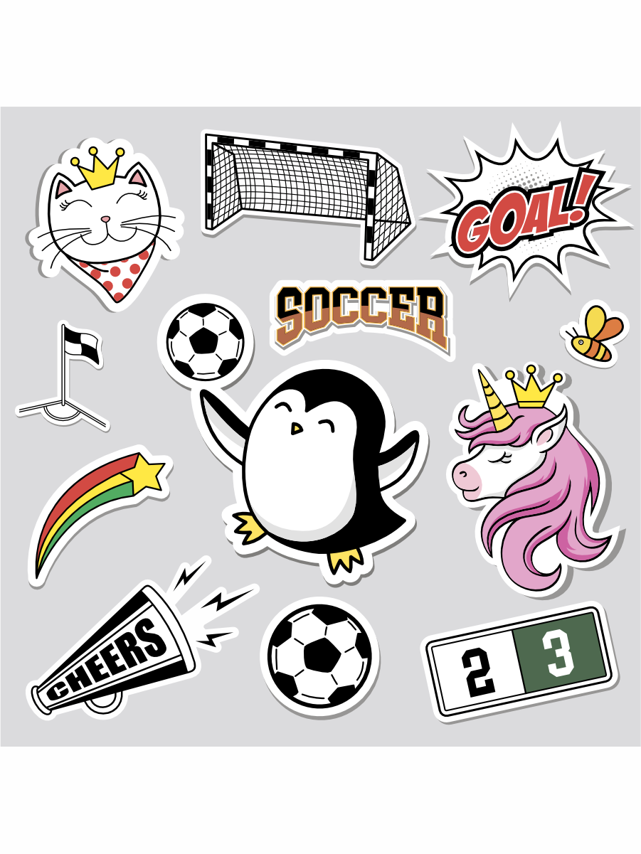 Наклейки стикеры Детский футбол