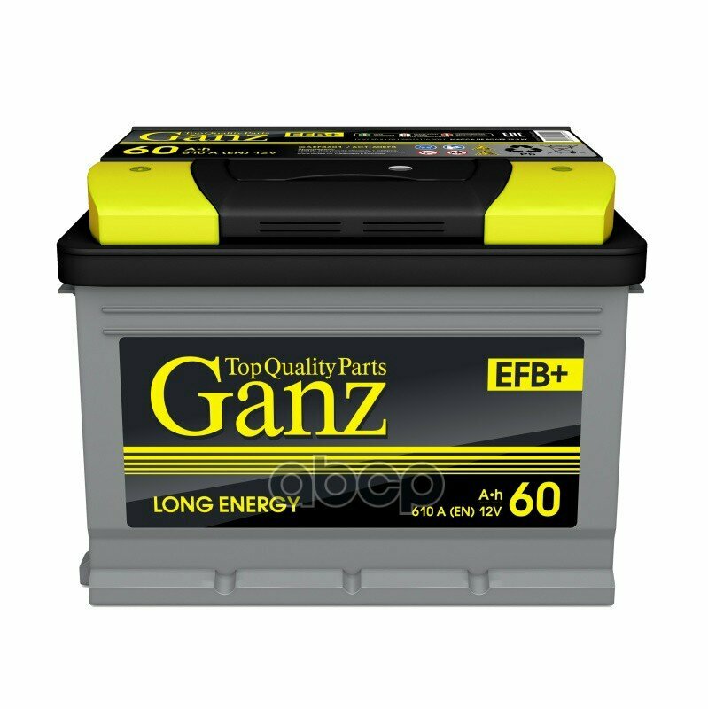 Аккумулятор GANZ EFB 60 А/ч прямая L+ 242x175x190 EN610 А GANZ арт. GAEFB601
