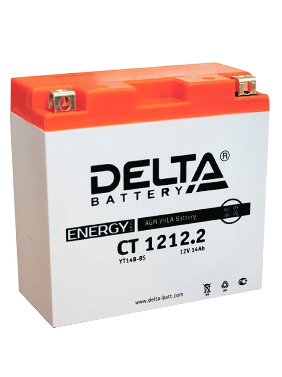 Аккумулятор 12V - 12 А/ч "Delta CT" (YT14B-BS) (CT 1212.2)