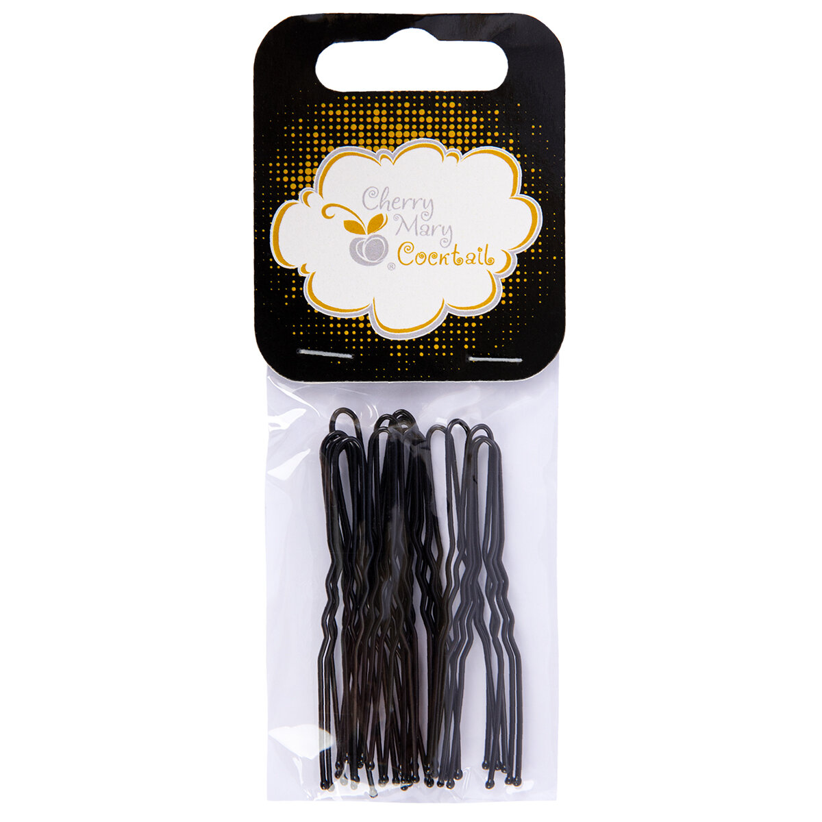 CHERRY MARY VZ07030 Набор шпилек для волос 6 см, 20 шт, №01 чёрный, долговечный аксессуар