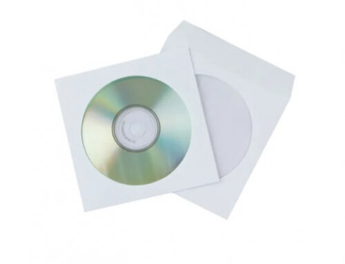 Конверт для CD дисков D2 Tech CDC-2-1000, с окном, клей дискрин, 1000 шт.