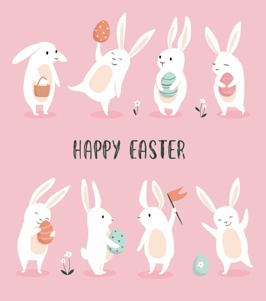 Наклейки стикеры Белые зайчики