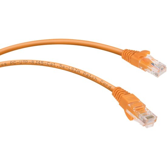 Патч-корд Cabeus U/UTP PC-UTP-RJ45-Cat.5e-2m-OR-LSZH категория 5е, 2xRJ45/8p8c, неэкранированный, оранжевый, LSZH, 2м