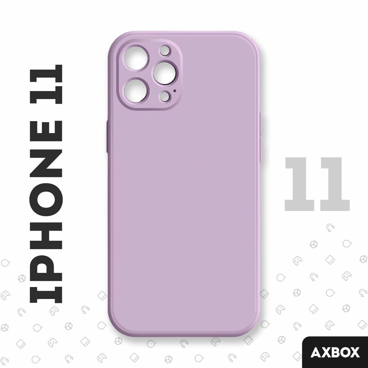 Силиконовый чехол для iPhone 11 сиреневый, с микрофиброй, накладка на Айфон 11