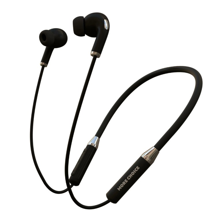 Беспроводные BLUETOOTH наушники More choice BG31S black Smart вакуумные с шейным шнурком