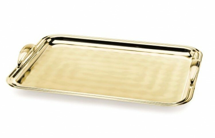 Поднос прямоугольный Chinelli "Ponte Ovalato Sera" gold 45х35 см