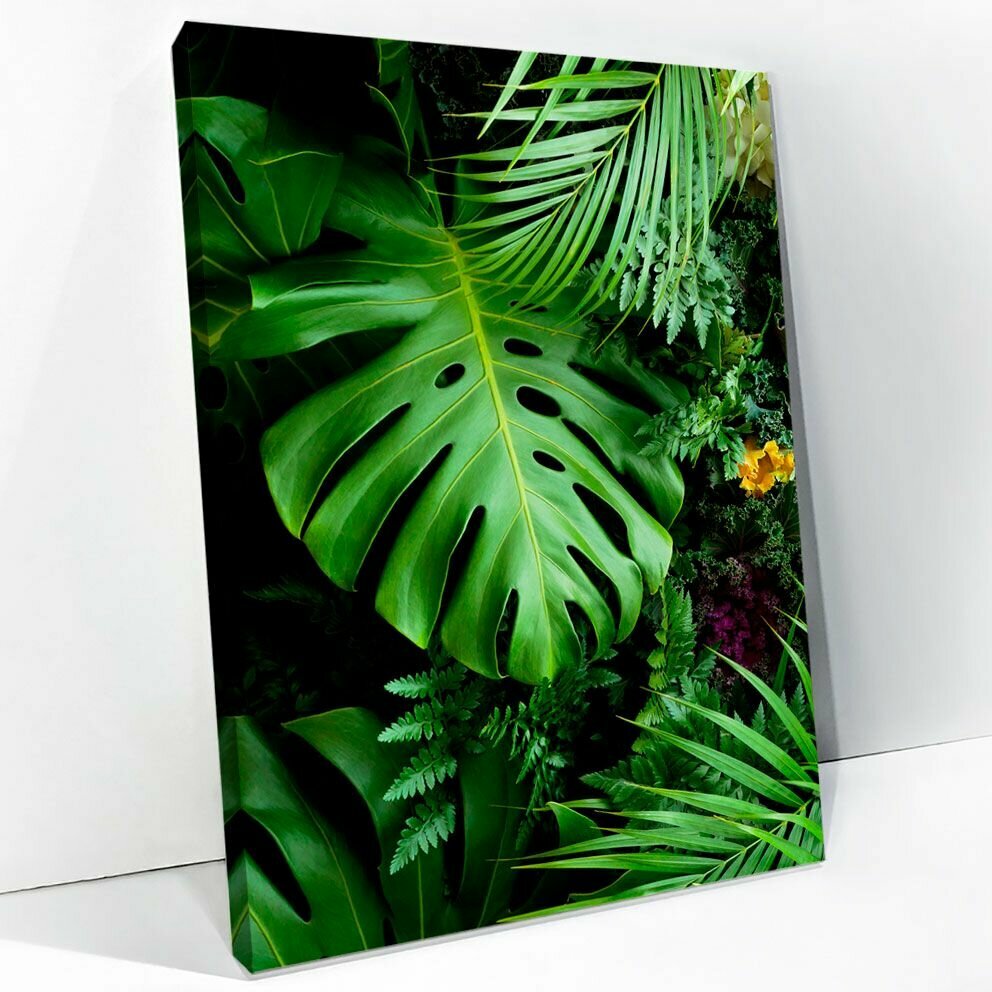 Картина Зеленые листья на холсте 30х40см