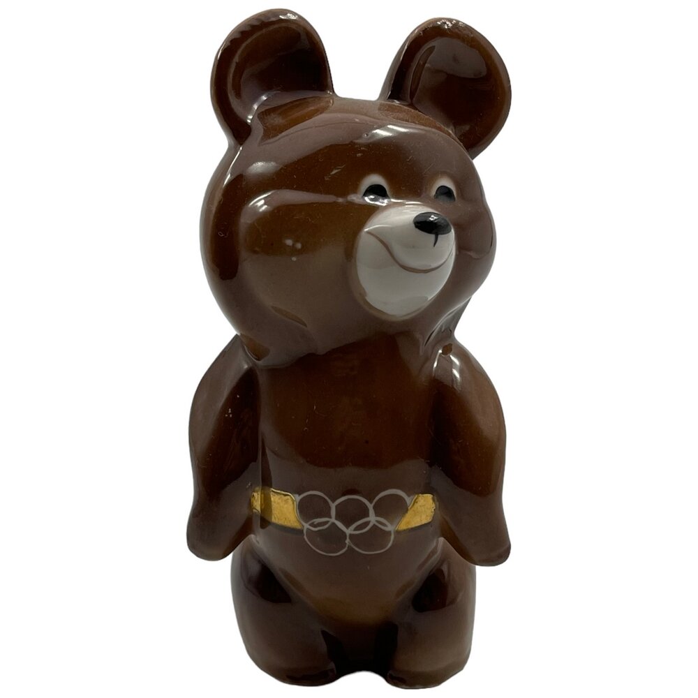 Фарфоровая статуэтка "Олимпийский Мишка", 1978-1982 гг, Южно-Уральский ФЗ, СССР