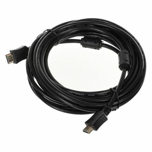 Кабель соединительный аудио-видео PREMIER 5-813 5.0, HDMI (m) - HDMI (m) , ver 2.0, 5м, GOLD, ф/фильтр, черный