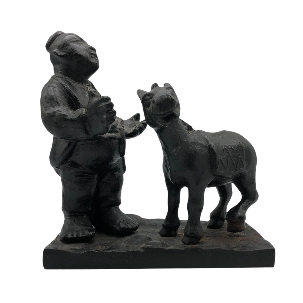 Чугунная скульптура "Ходжа Нассредин и ишак" 1970-1980 гг, Куса, СССР