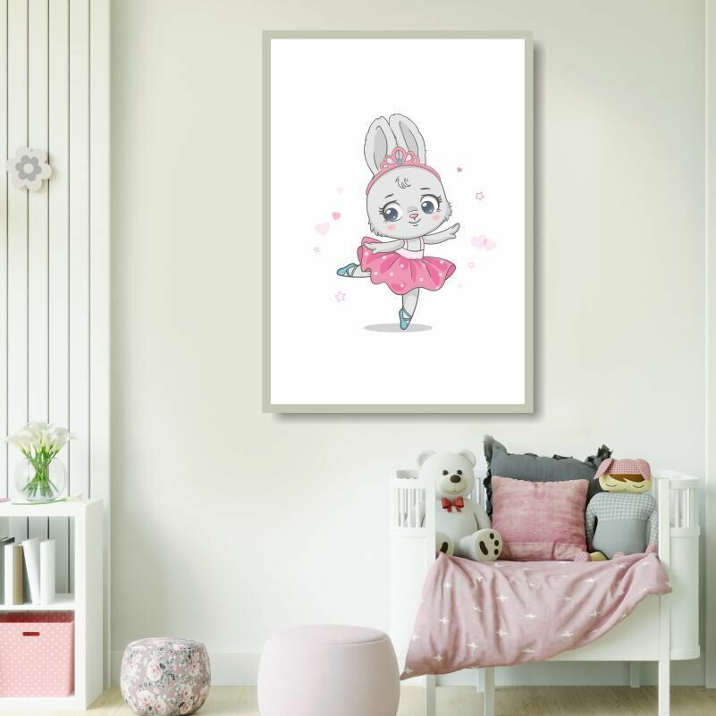 Постер Танцующий Зайка Тип 1 В Детскую Вертикальный 40х50 см в тубусе ПолиЦентр