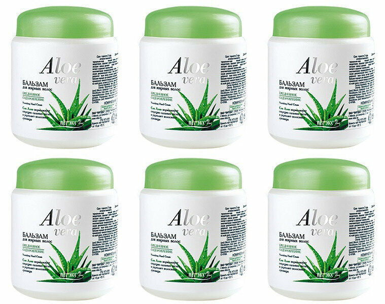 Витэкс Бальзам ALOE VERA для жирных волос "Ежедневное оздоровление" 450мл, комплект 6 шт