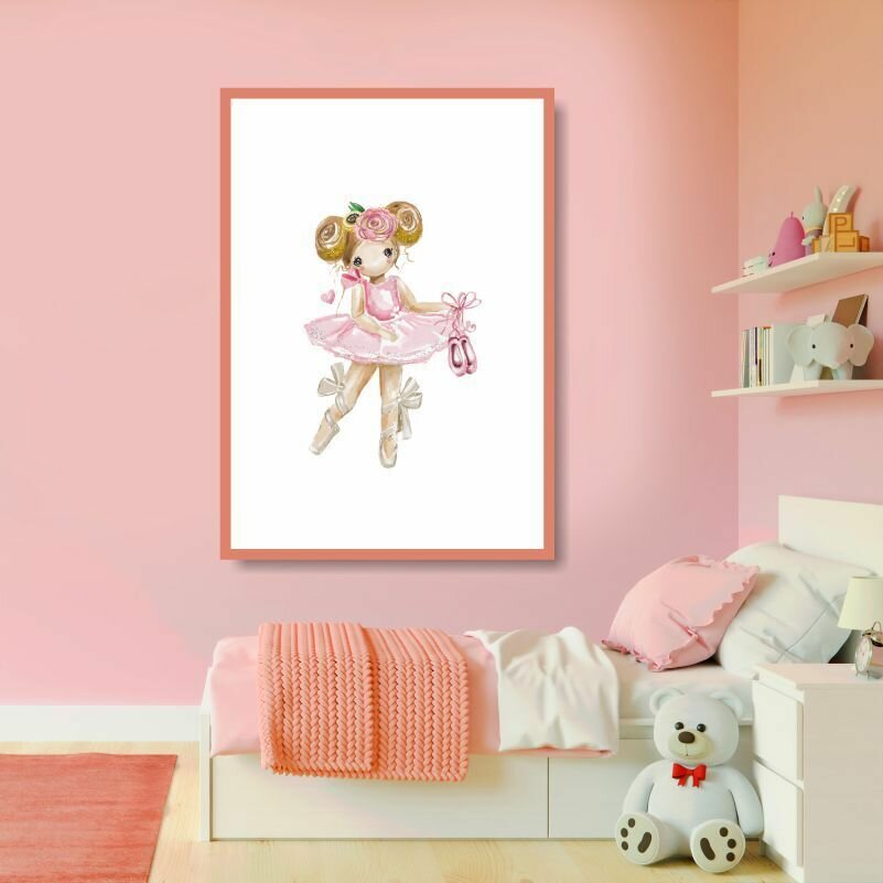 Постер Девочка Балерина Для Детской Вертикальный 30х40 см в тубусе ПолиЦентр