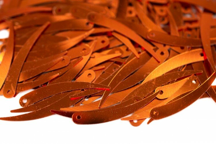 Пайетки фигурные, размер 34х5мм, цвет 25 оранжевый, 1022-087, 10г