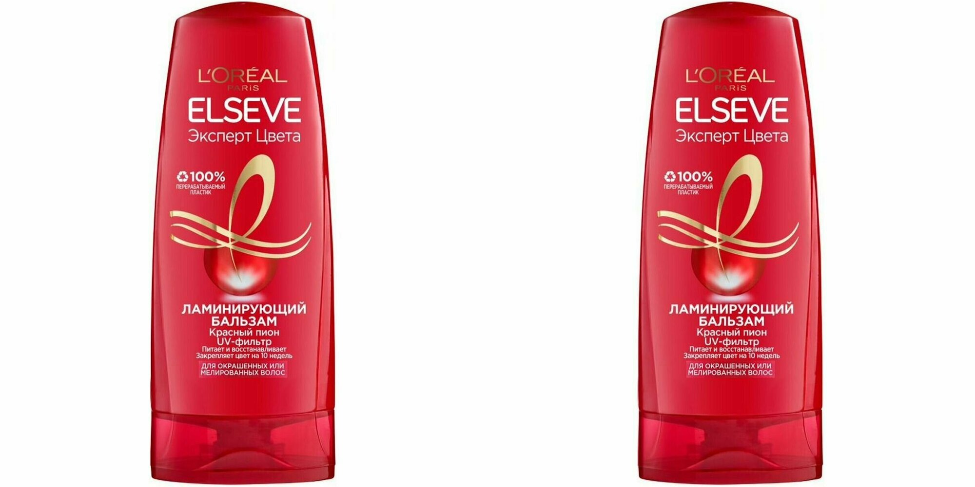 Бальзам для волос, L'Oreal Paris, Elseve, эксперт цвета ламинирующий, 400 мл, 2 шт