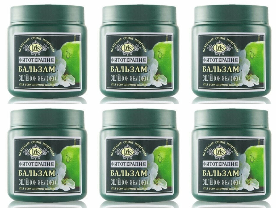 Iris Бальзам Фитотерапия для волос зелёное яблоко 500мл,6 шт