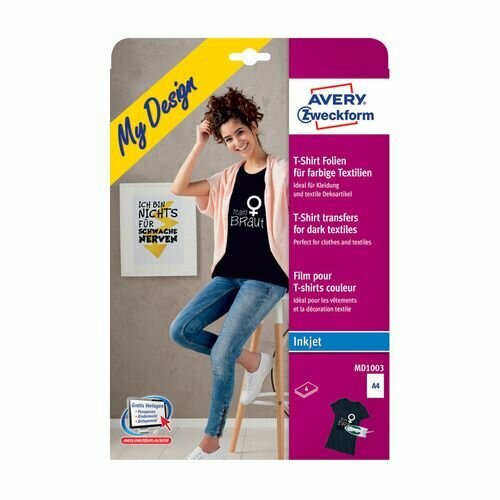 Термотрансфер Avery Zweckform MD1003, A4, для струйной печати, 4л, белый, покрытие матовое