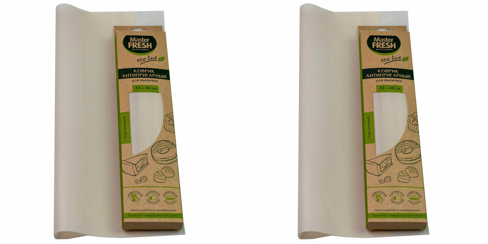 Master Fresh Коврик для выпечки антипригарный, тефлоновый 33 x 40 см 2 шт