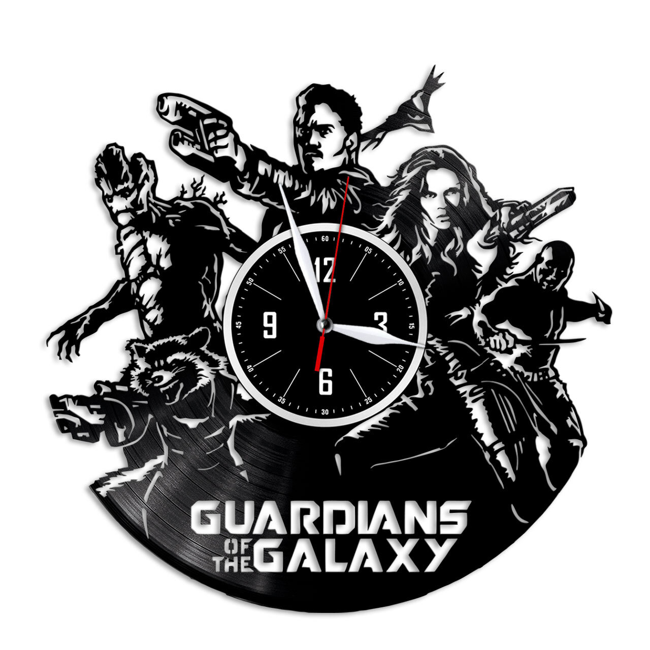 Стражи Галактики - настенные часы из виниловой пластинки