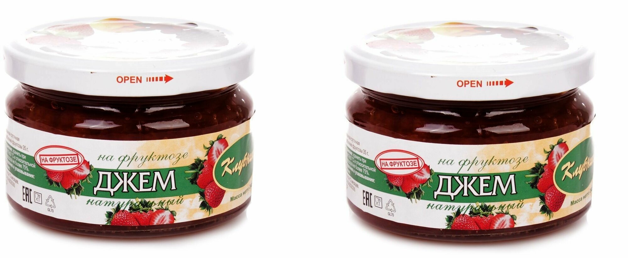 Петродиет Джем Клубничный, на фруктозе 240 г, 2 шт