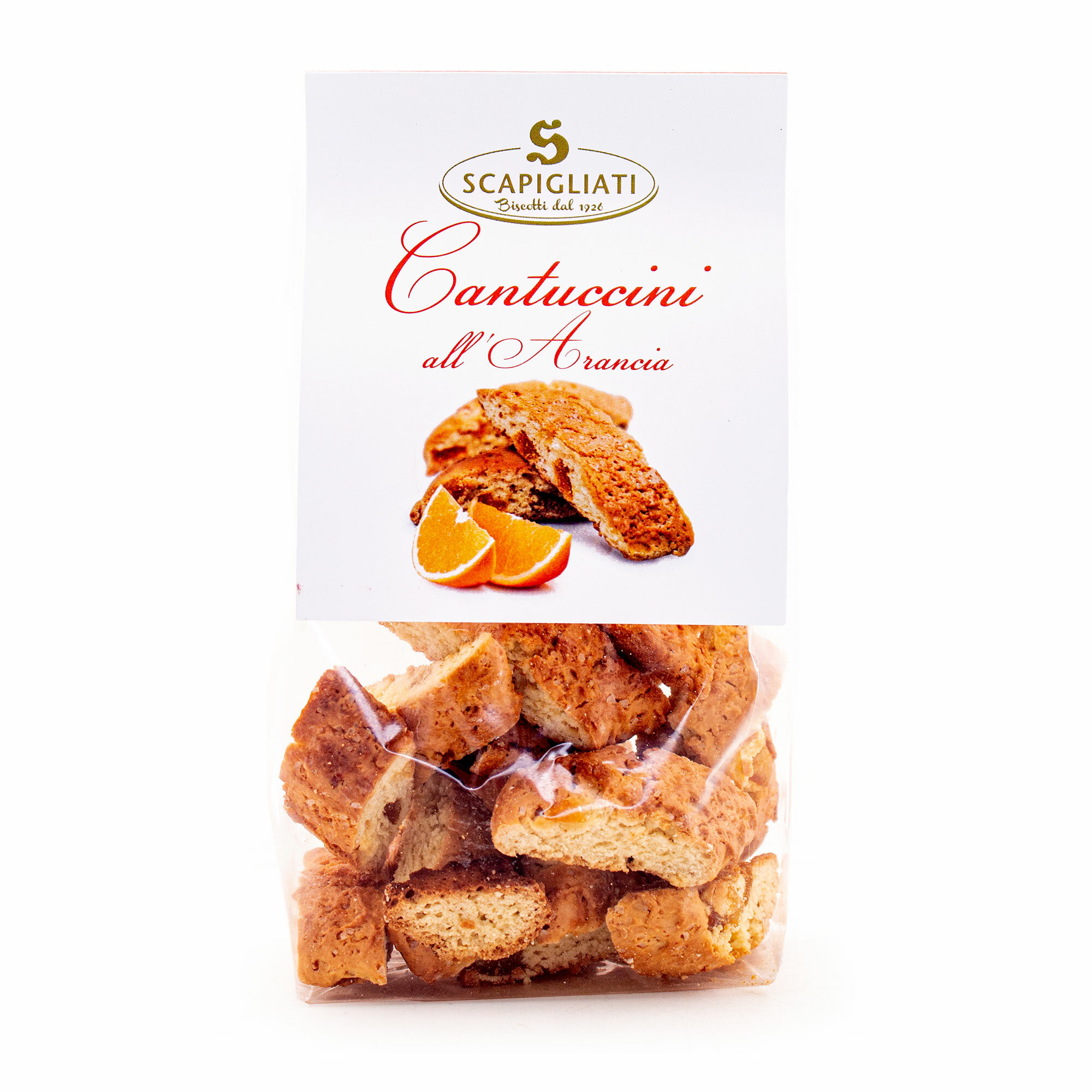 Кантуччини с апельсиновыми цукатами, SCAPIGLIATI, 0,150 кг (пл/пак)