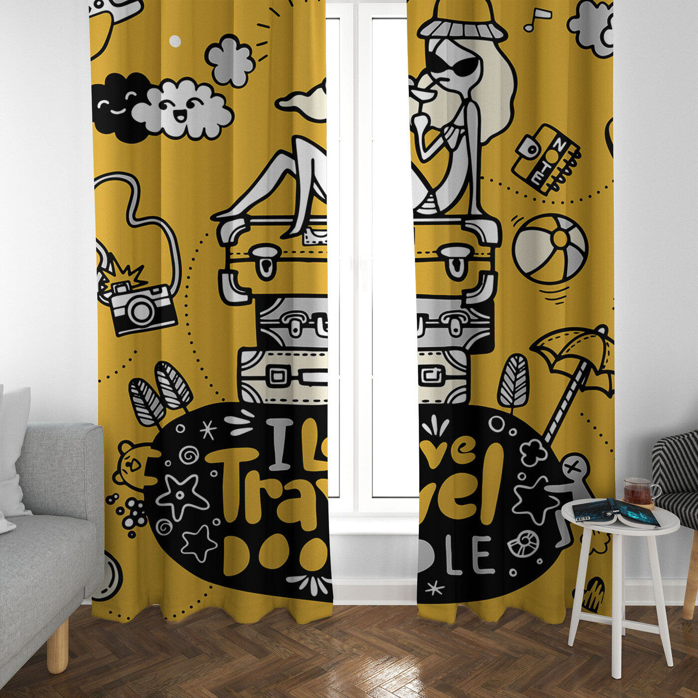 Фотошторы из габардина, 290х260см
